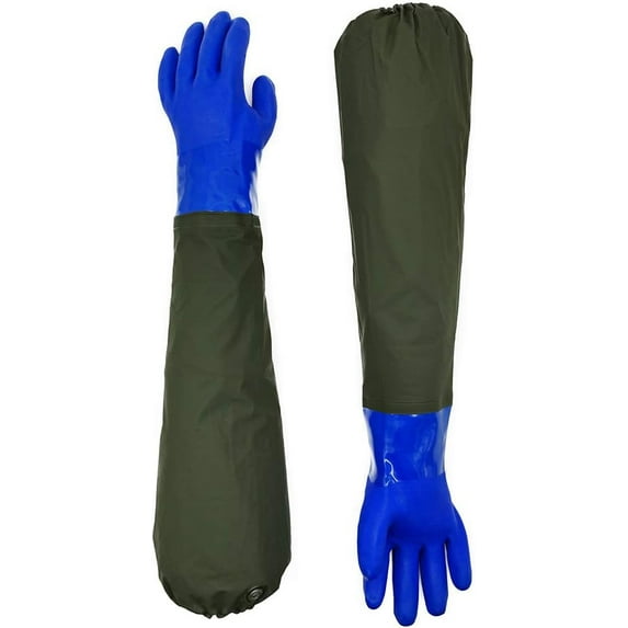 Long Waterproof Rubber Gloves, Pond Gloves, 28” Shoulder Length ...