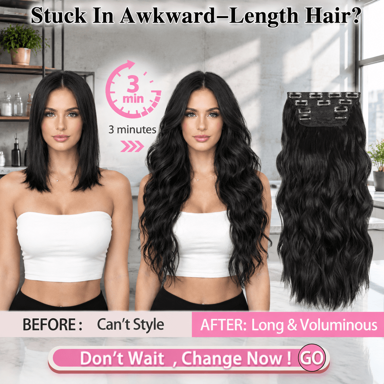 Long Wavy Clip In Hair Extensions 20