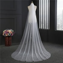 Simple Long Elegant Single Layer Wedding Veil Bridal Veils with Comb ...