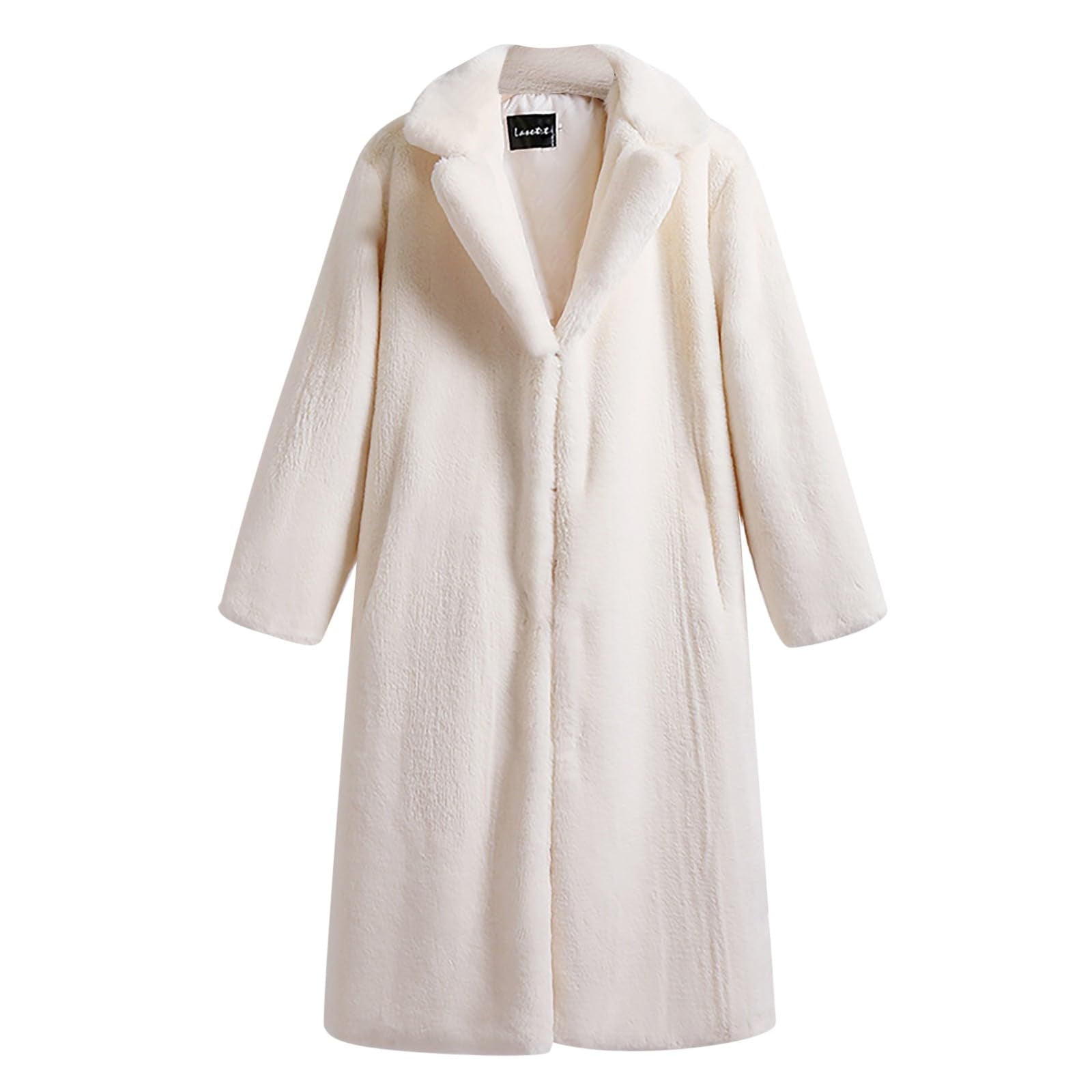 Long Winter Wool Coats for Women with Hood Casual Long Sleeve Soft ...