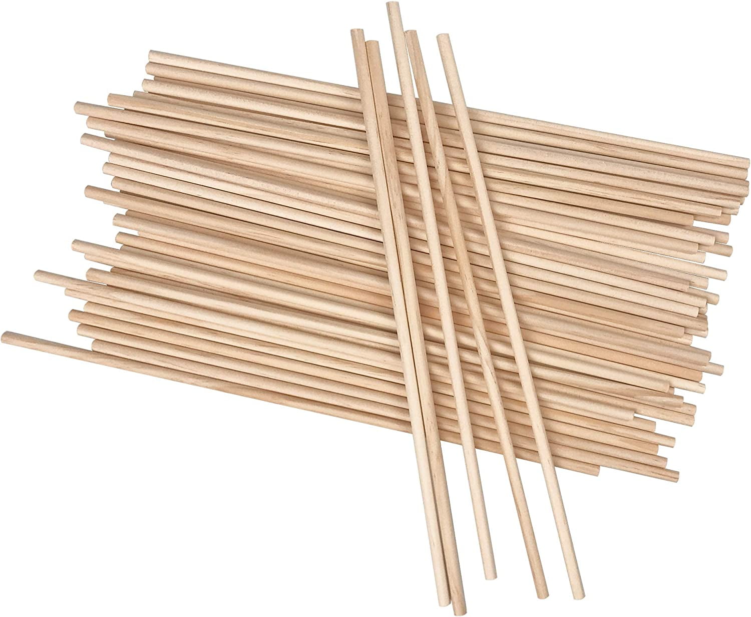 Long Wood Dowel Rods Unfinished Natural Wood Craft Dowel Sticks 50 Pack ...