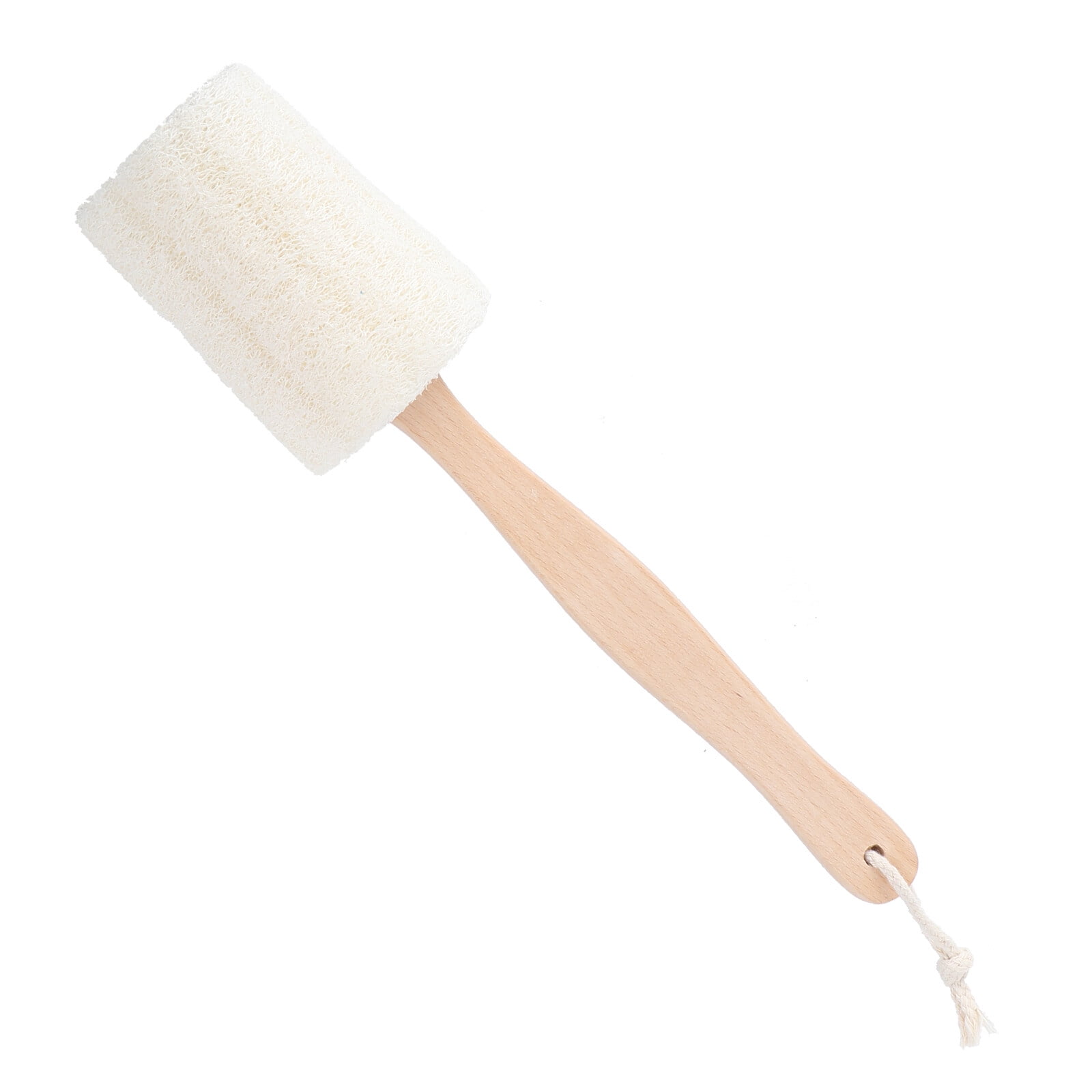 Long Wooden Handle Natural Exfoliating Loofah Back Sponge Scrubber ...