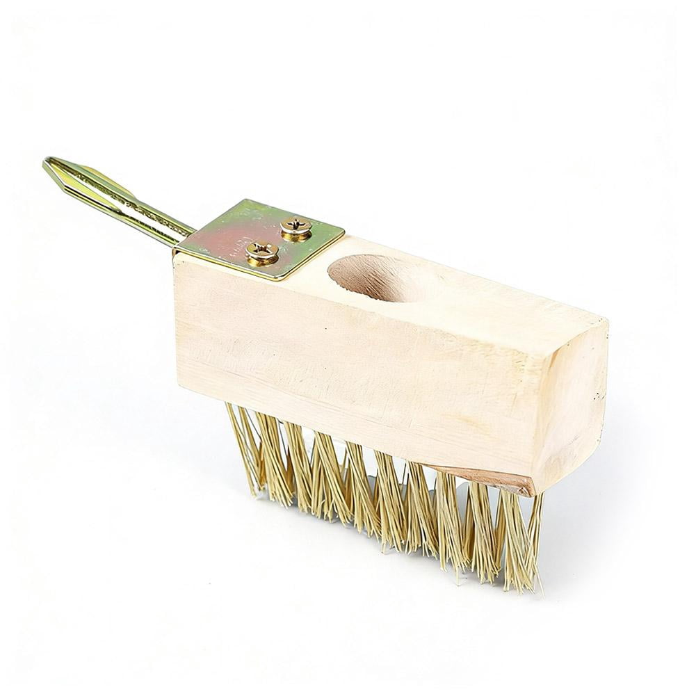 Long Wooden Handle Wire Weeding Brush, Hard Copper Plated Steel Wire ...