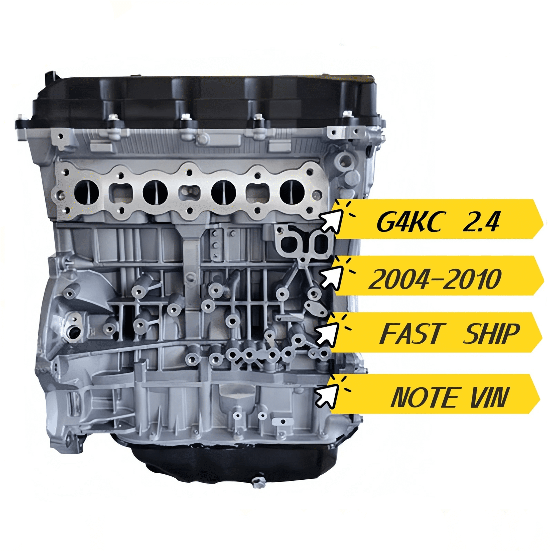 Long block Engine Assembly For 2004-2010 Hyundai Grandeu Sonata Kia ...