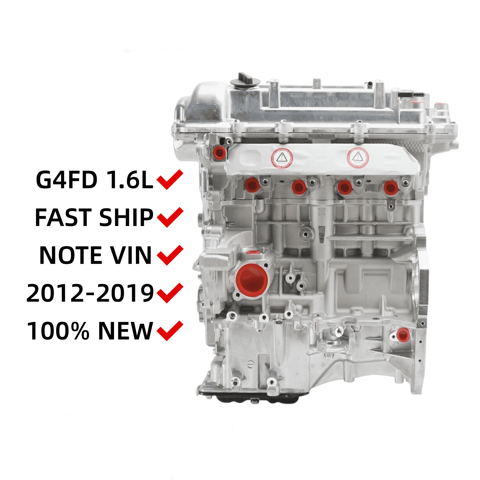 Long block Engine Assembly For 2012-2019 Hyundai Veloster Accent For ...