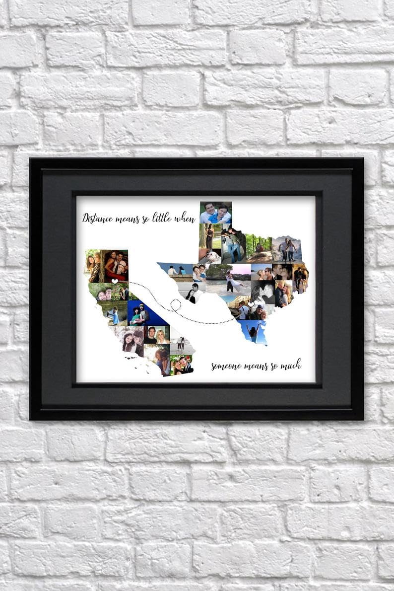Long distance photo Frame Relationship map picture collage Boyfriend ...