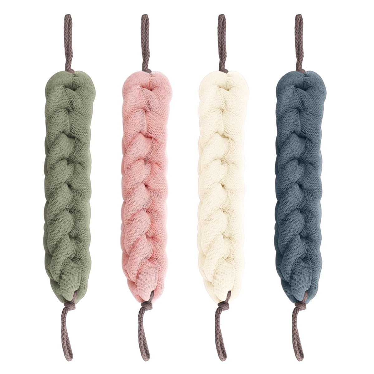 Long elastic back sponge with string handle Back scrubber Shower mesh ...
