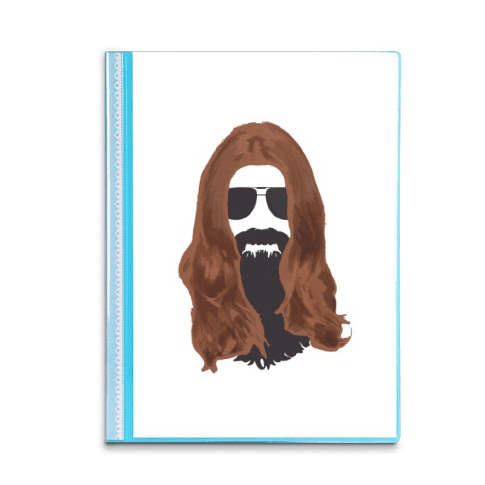 Long-haired Men Women Beard Sunglasses Book Sheet Protectors Portfolio ...