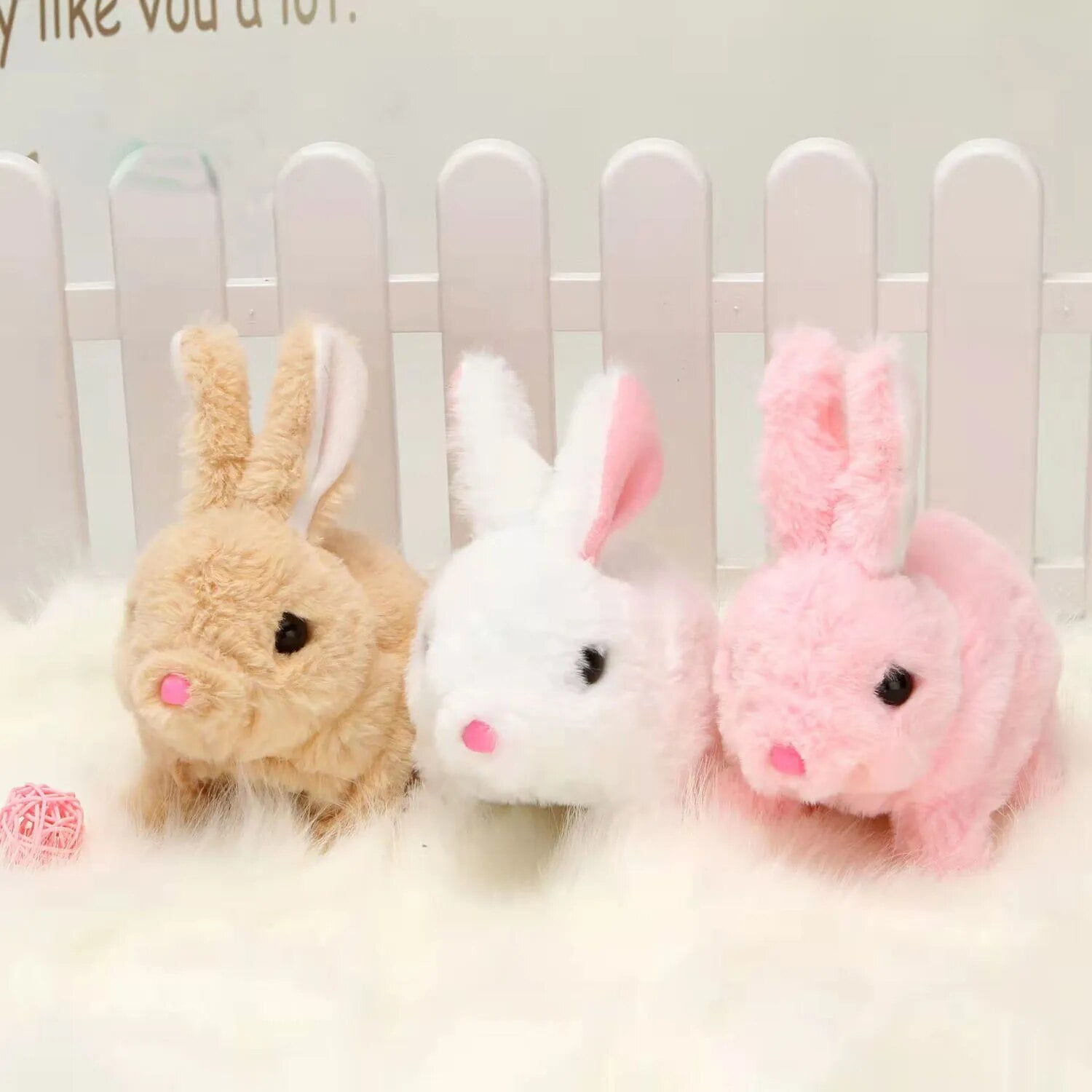 Long-haired bunny electric plush toy soft plush simulation shape small ...