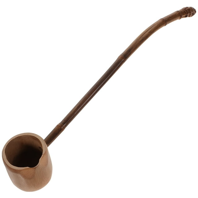 Long-handled Bailer Carbonized Bamboo Root Spoon Water Ladle Scoop Tea ...