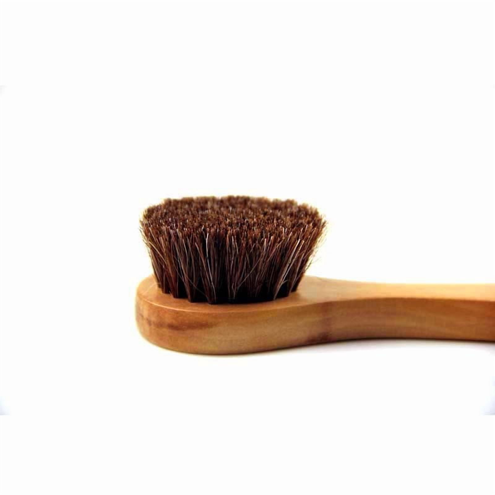 Long-handled Horse Hair Cleaning Brush Round Head Solid Wood Small Face ...