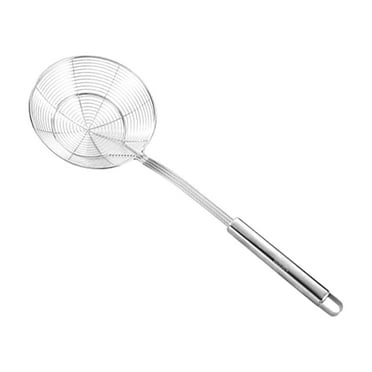 Pebbuoy Stainless Steel Slotted Spoon Fine Mesh Anti-scald Long Handle ...