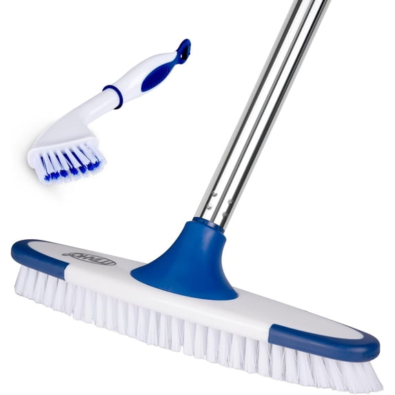 Long-handled floor scrub brush - 53-inch deck and grout cleaning brush ...