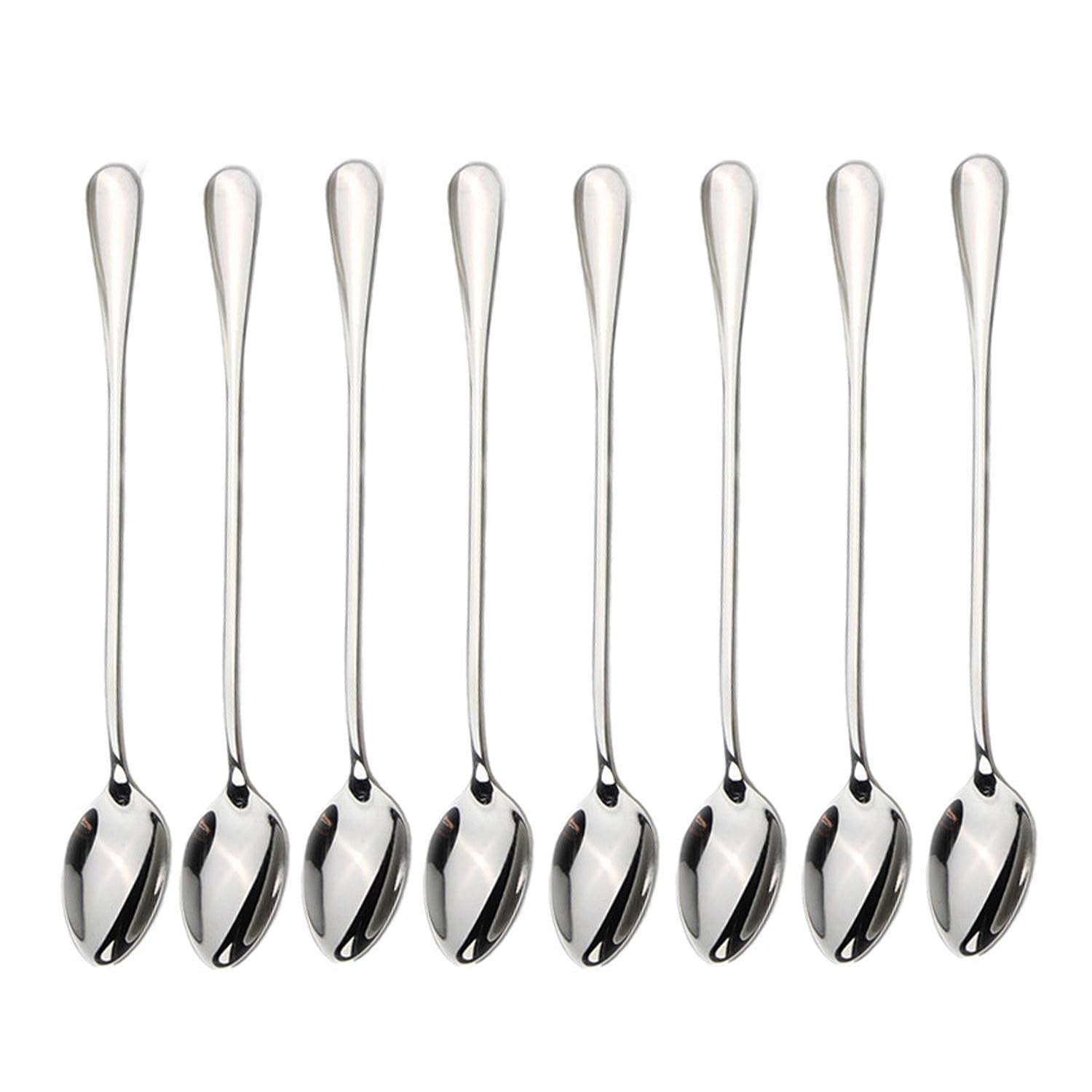 Long-handled ice tea spoon, cocktail stir spoons, stainless steel ...