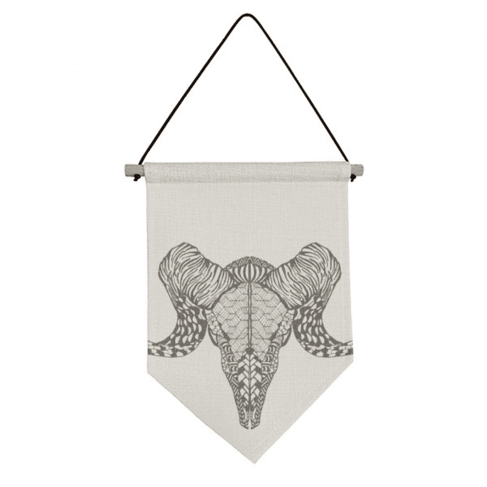 Long horns Antelope Animal Portrait Sketch Canvas Flag Hanging Wall Art ...