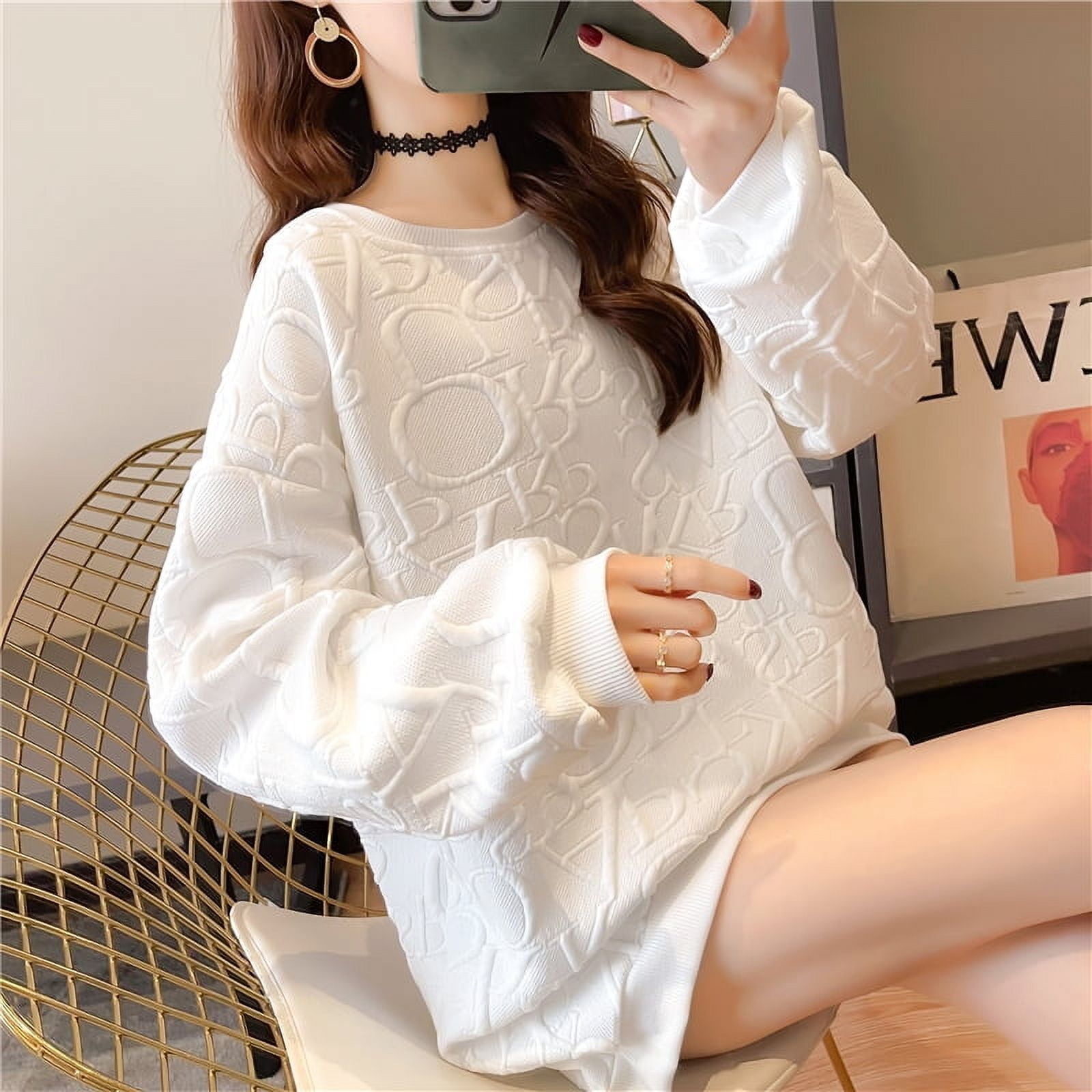 Long sleeve loose top - Walmart.com