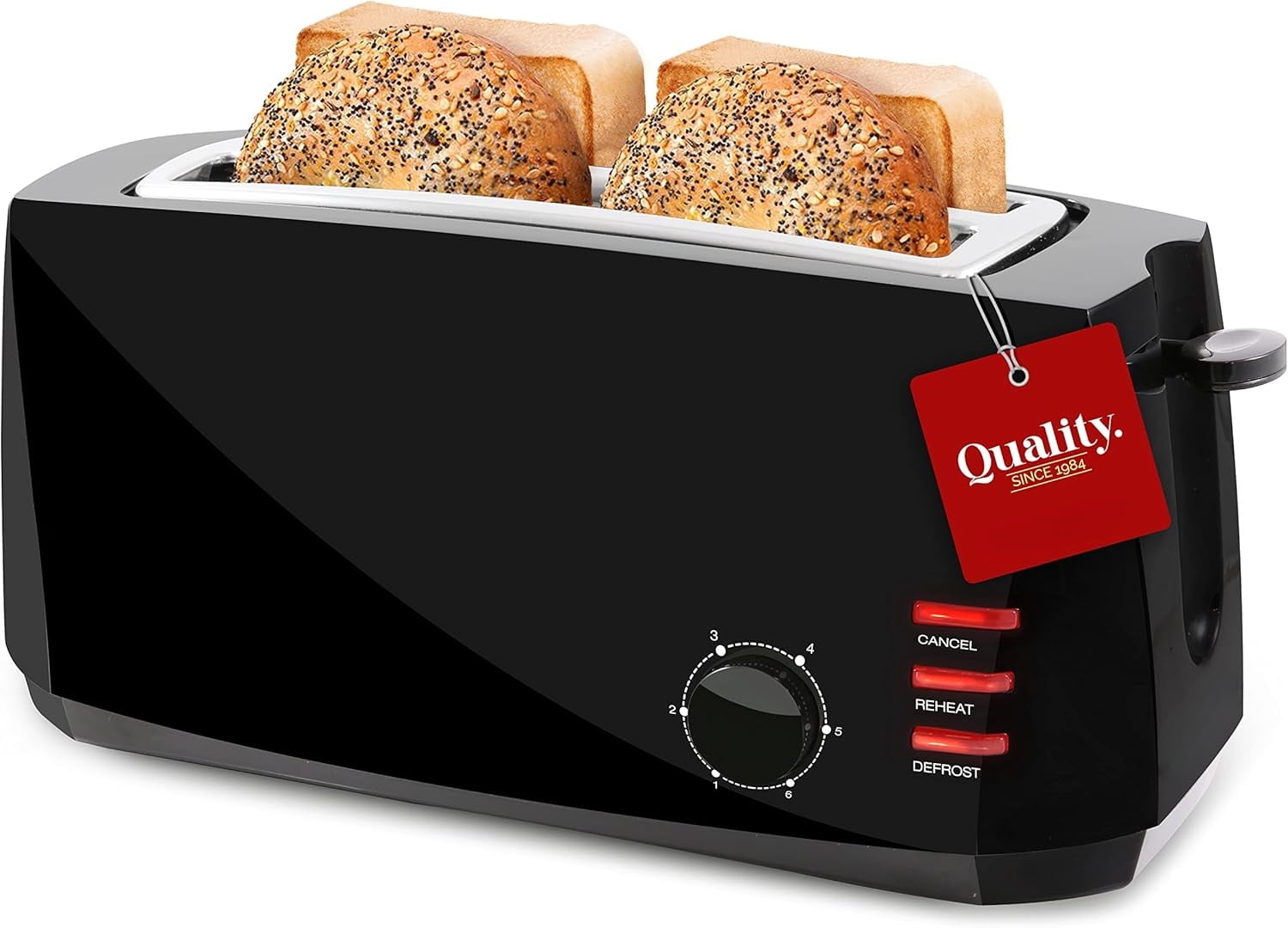 Long Slot 4 Slice Toaster, 6 Toast Settings Toaster Defrost, Reheat ...