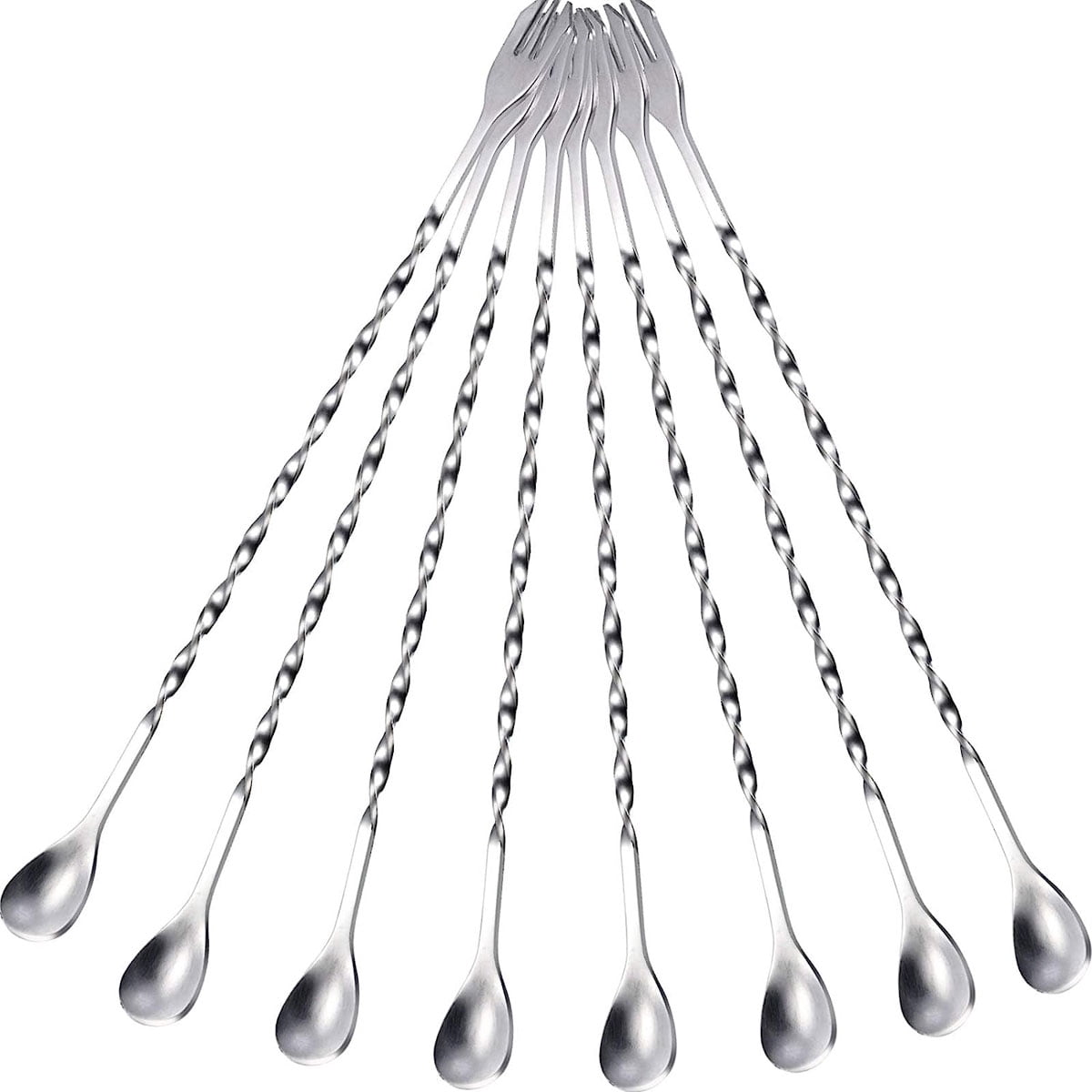 Long stainless steel spiral cocktail mixing spoon, long handle bar ...