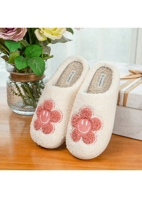 Gaeub Cute Sheep With Star Print Womens Fuzzy Scuff Slipperswomens Plush Slip Onsoft Comfy