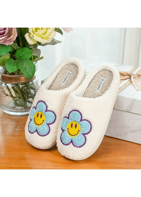 Goofa Octopus Pattern Plush Furry Slippers for Men & Women, Cozy Indoor ...