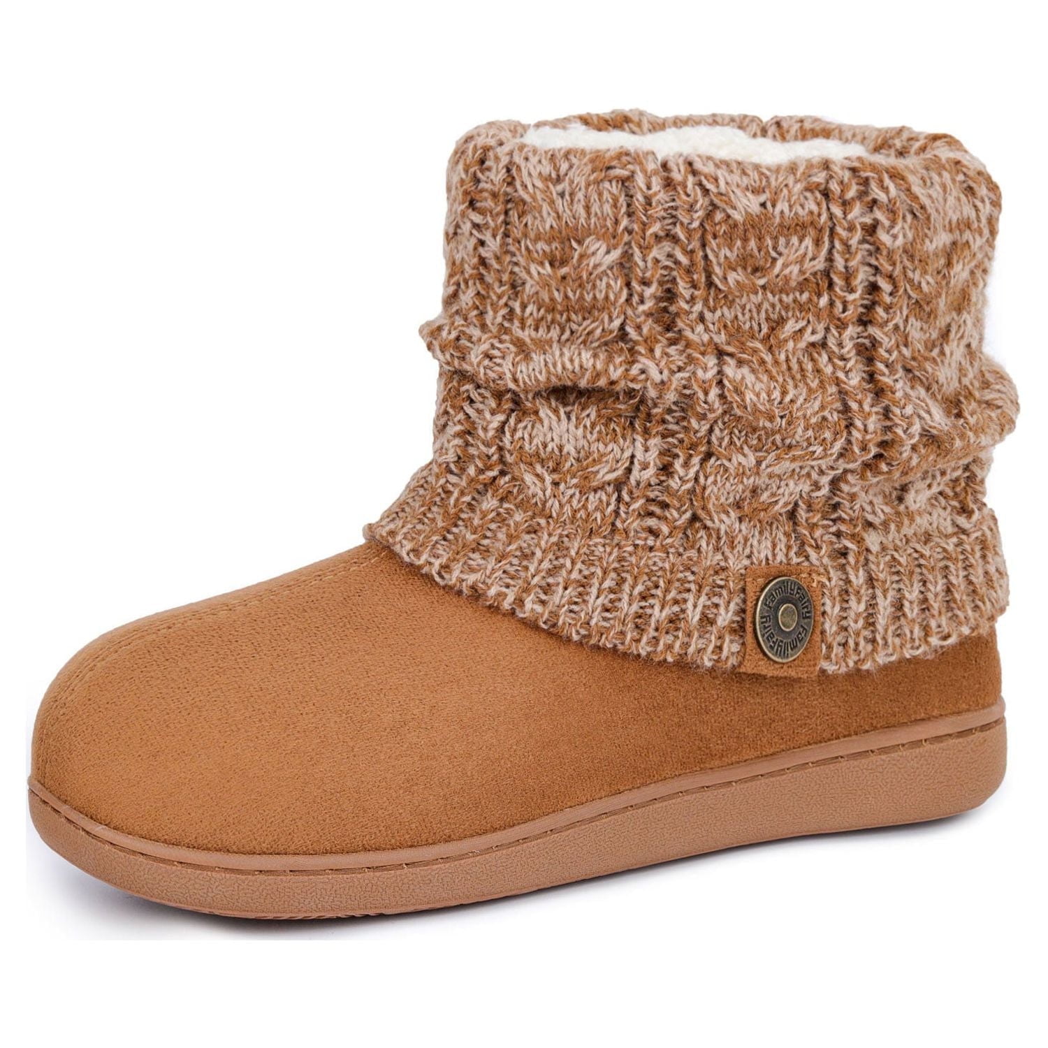LongBay Familyfairy Women's Woolen Yarn Knit Bootie Slippers Warm Plush ...
