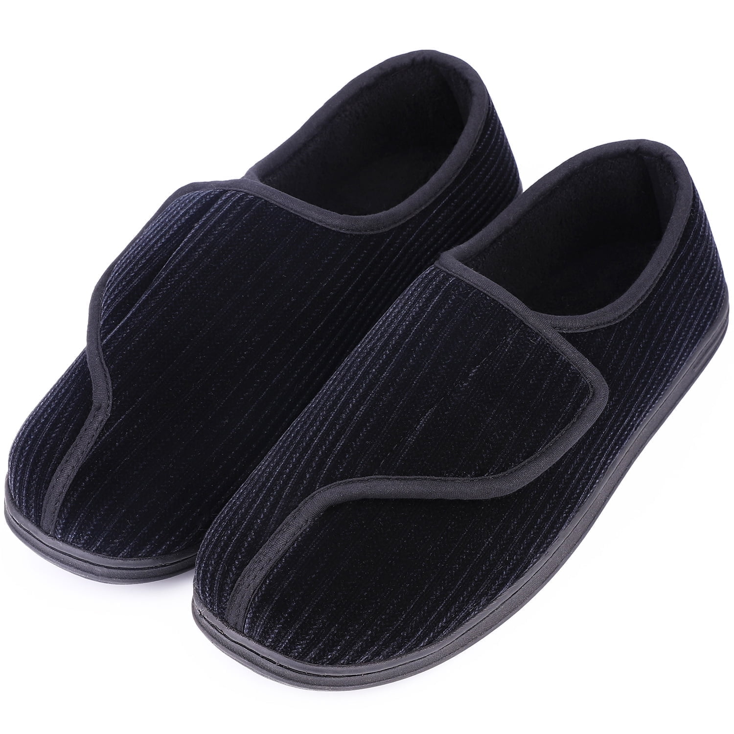 LB LongBay Men's Adjustable Diabetic Slippers Memory Foam Arthritis ...