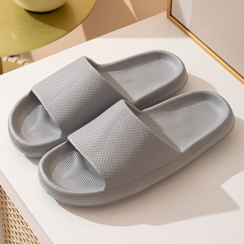 LongBay Men's Cloud Slides Comfy Pillow Slipper Shower Sandals Shoes ...