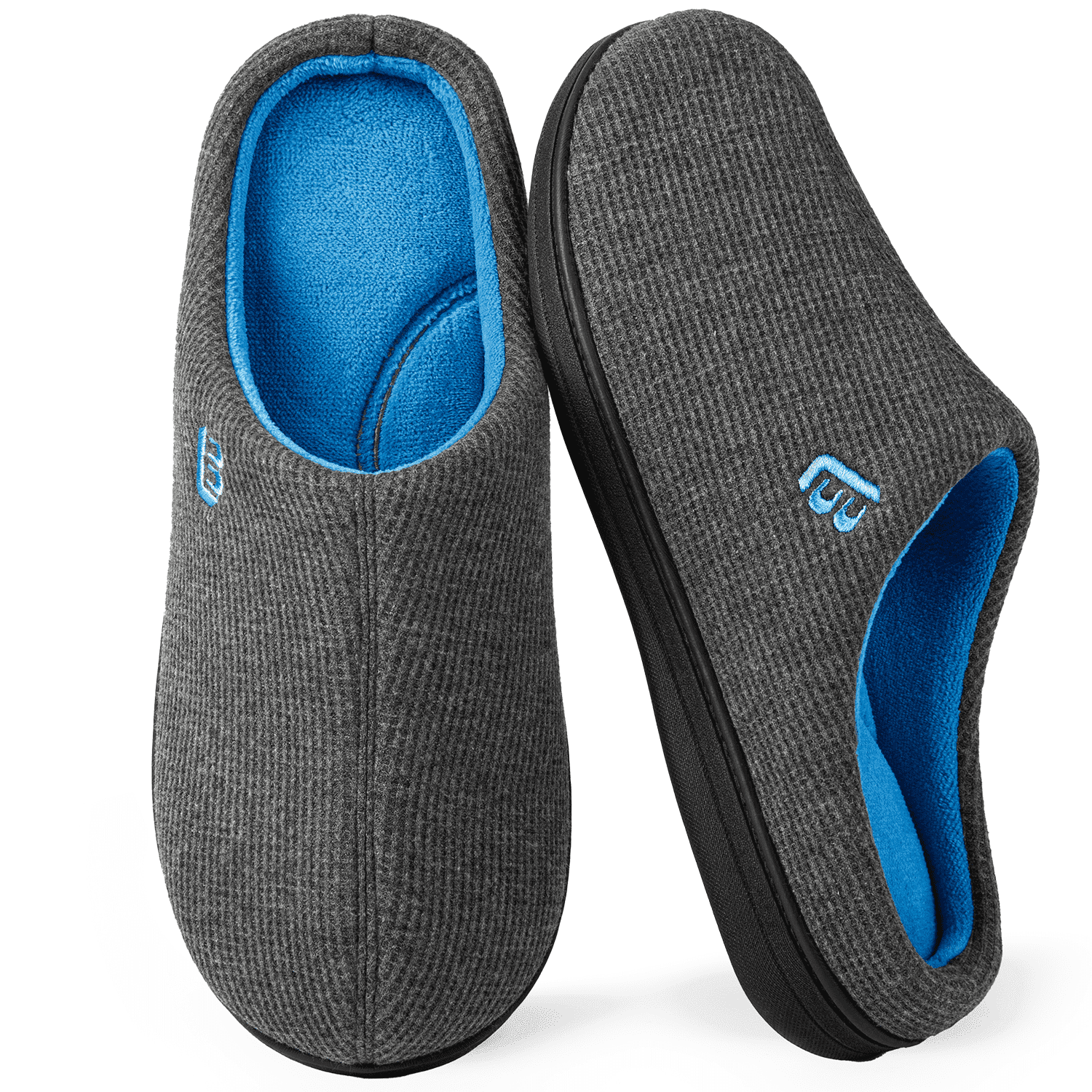 LongBay Men's Dual-Tone Memory Foam Slippers Comfy House Shoes for ...