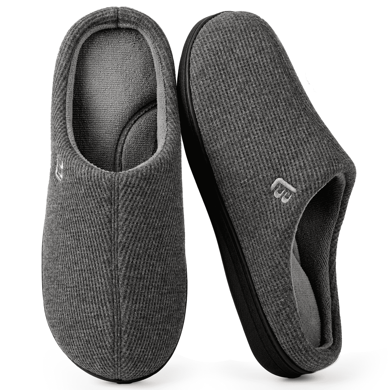 LongBay Men's Dual-Tone Memory Foam Slippers Comfy House Shoes for ...