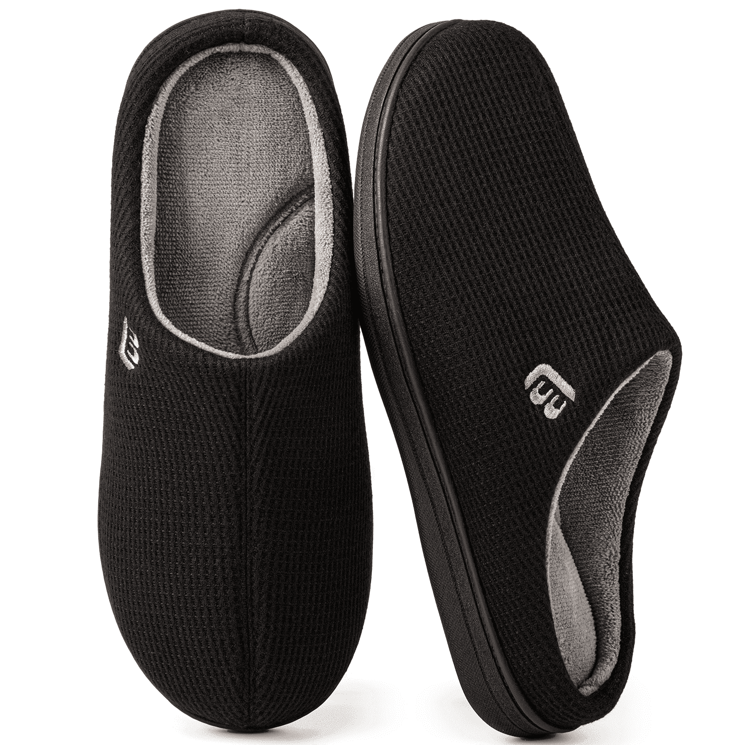 LB LongBay Men's Dual-Tone Memory Foam Slippers, Comfy House Shoes for ...