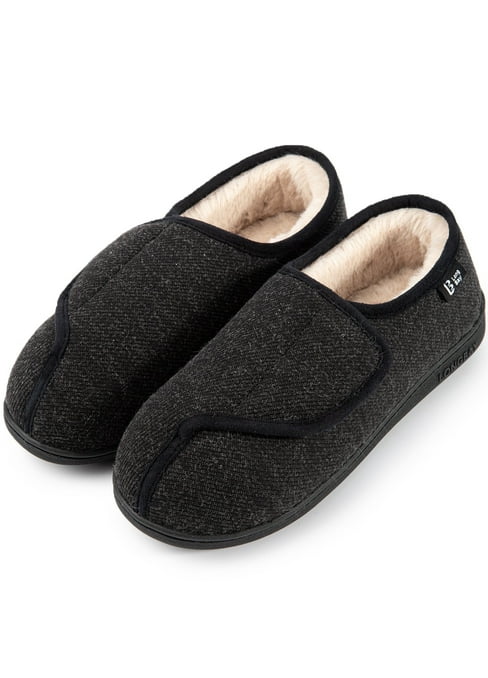 Men's Memory Foam House Slippers - Cozy, Fuzzy Bedroom Slip-on Loafer ...