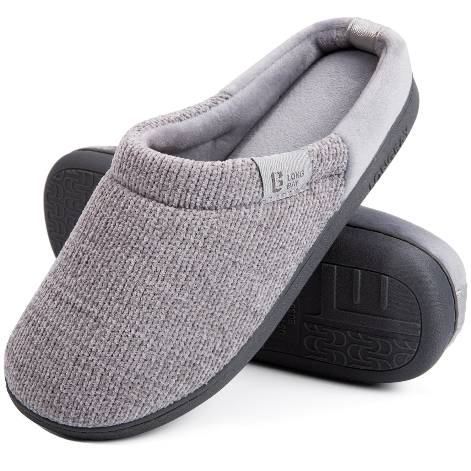 LongBay Women's Chenille Knit Slippers Comfort Memory Foam Slip on ...