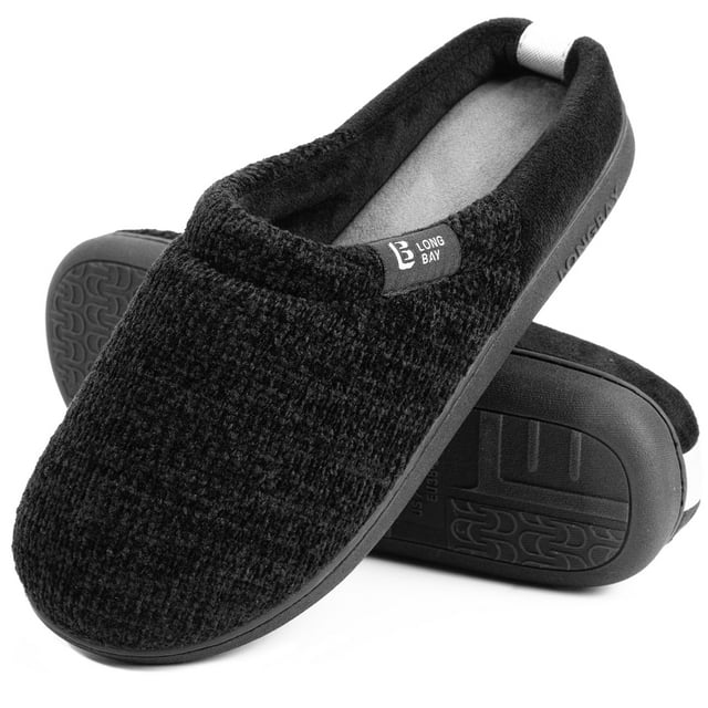 LongBay Women's Chenille Knit Slippers Comfort Memory Foam Slip on ...