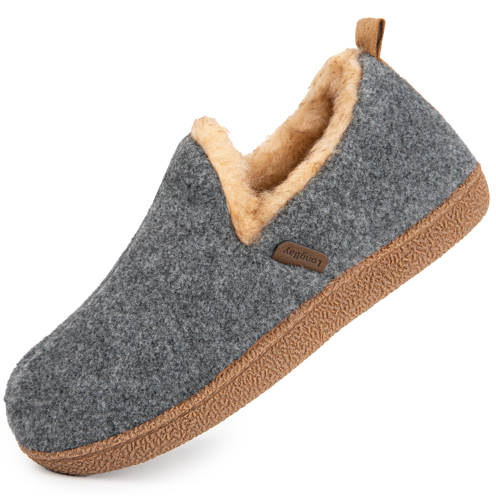 LongBay Women's Felt Bootie Slippers, Warm Cozy Memory Foam Slipper ...