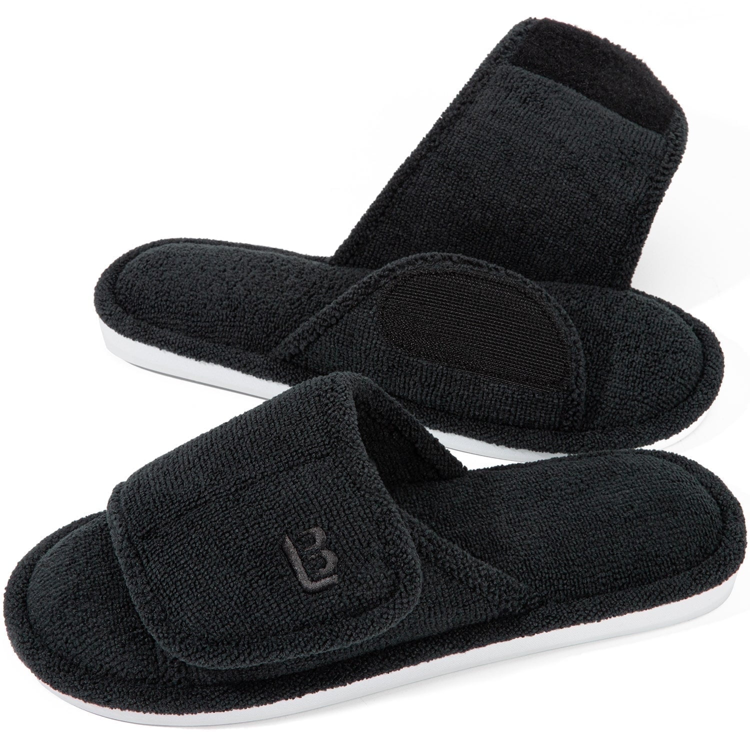 Jessica Simpson Womens Plush Open Toe Slide On House Slipper with Bow ...