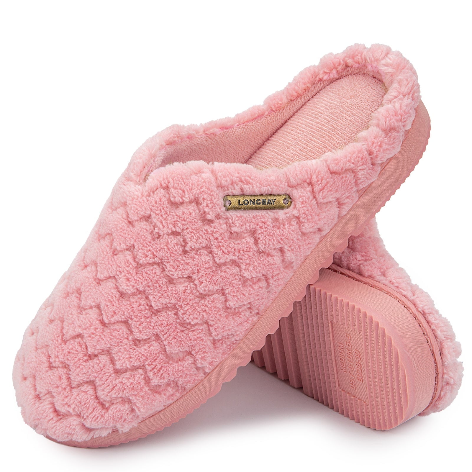 LongBay Women’s Soft Flannel Memory Foam Slippers Slip on House Fuzzy ...