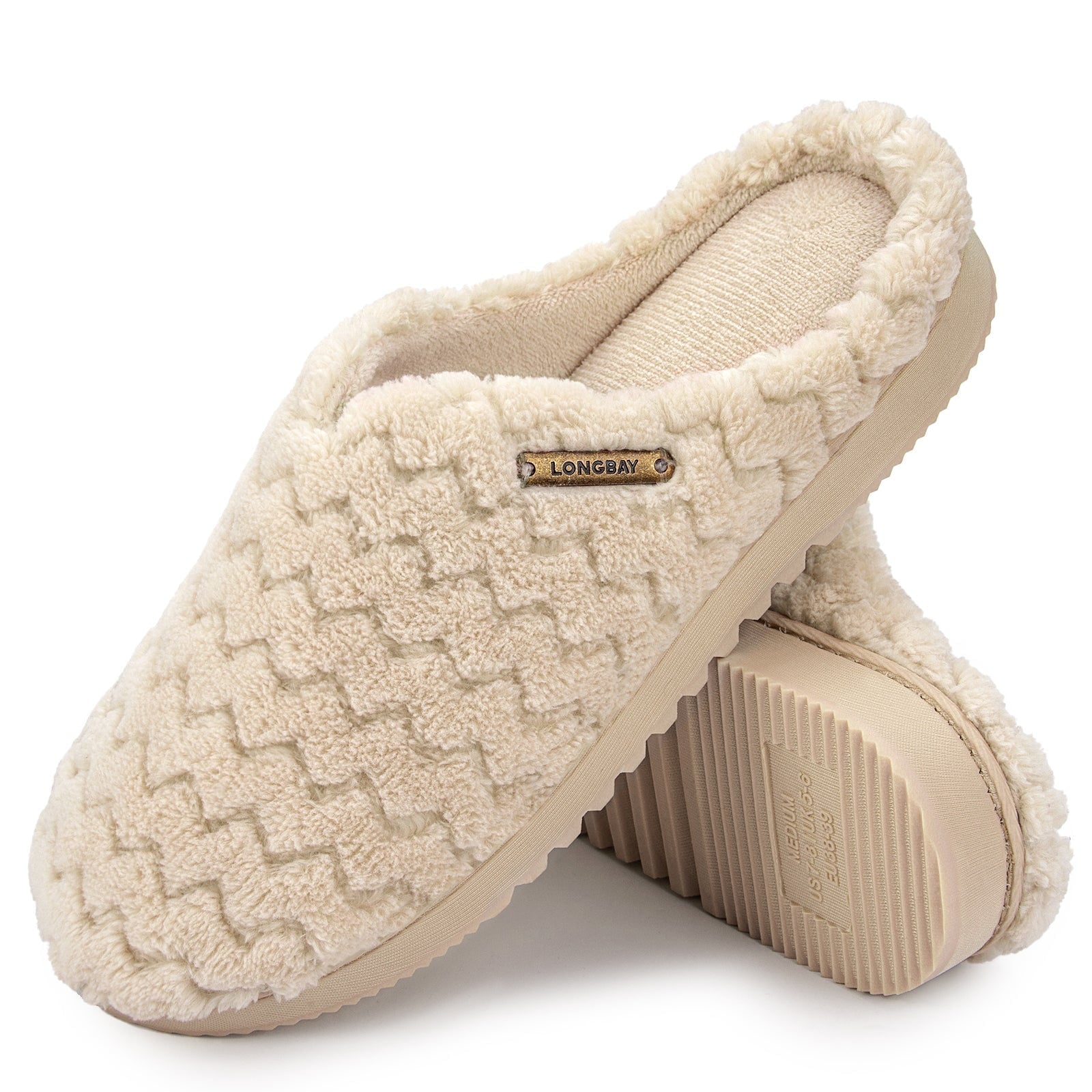 LongBay Women’s Soft Flannel Memory Foam Slippers Slip on House Fuzzy ...