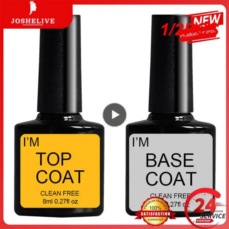 LongDay 1/2PCS Nail Arts Top Bases Coat Gel Polish Mattes Frosting ...