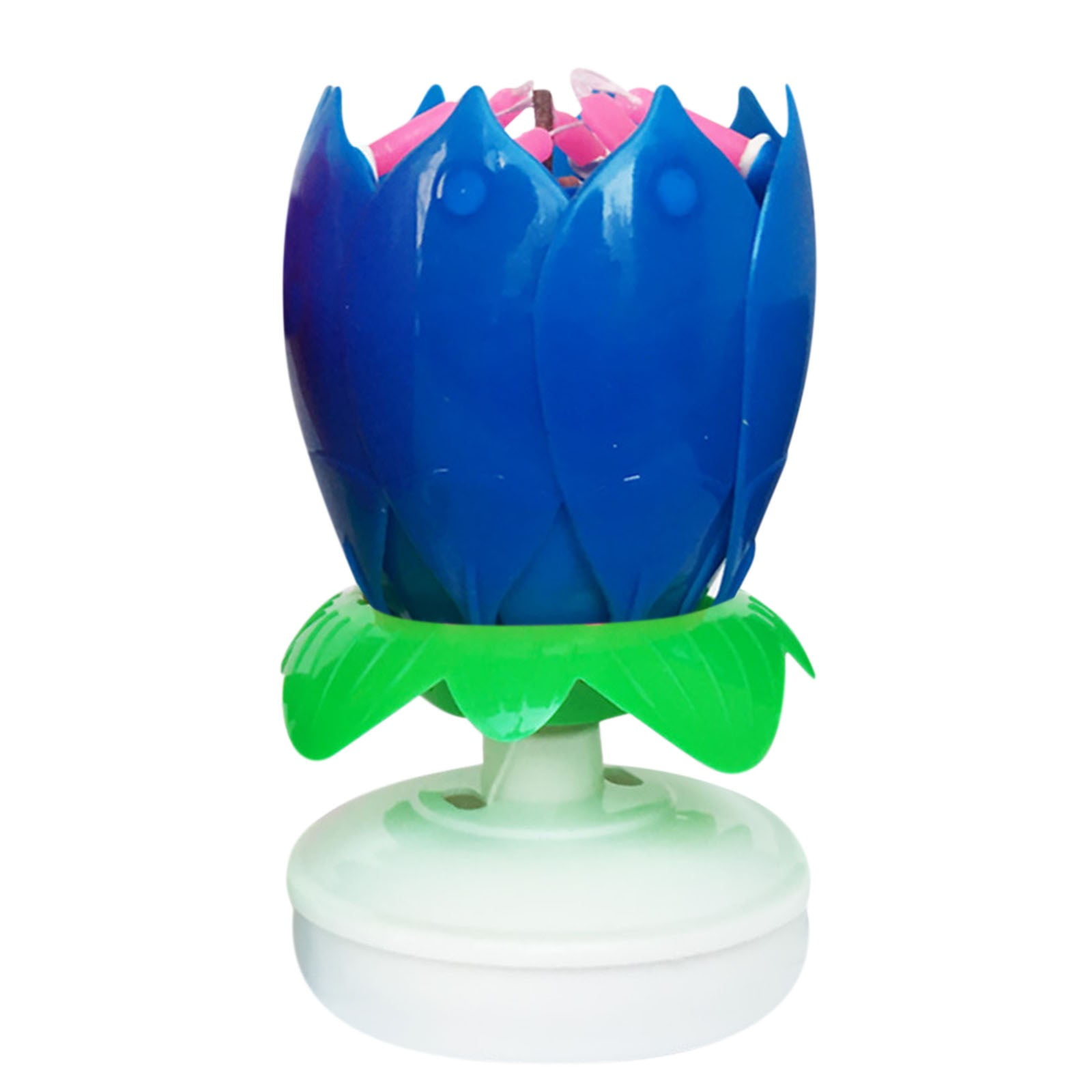 LongHanMao Clearance Musical Lotus Flower Cake Candles Double Rotating ...