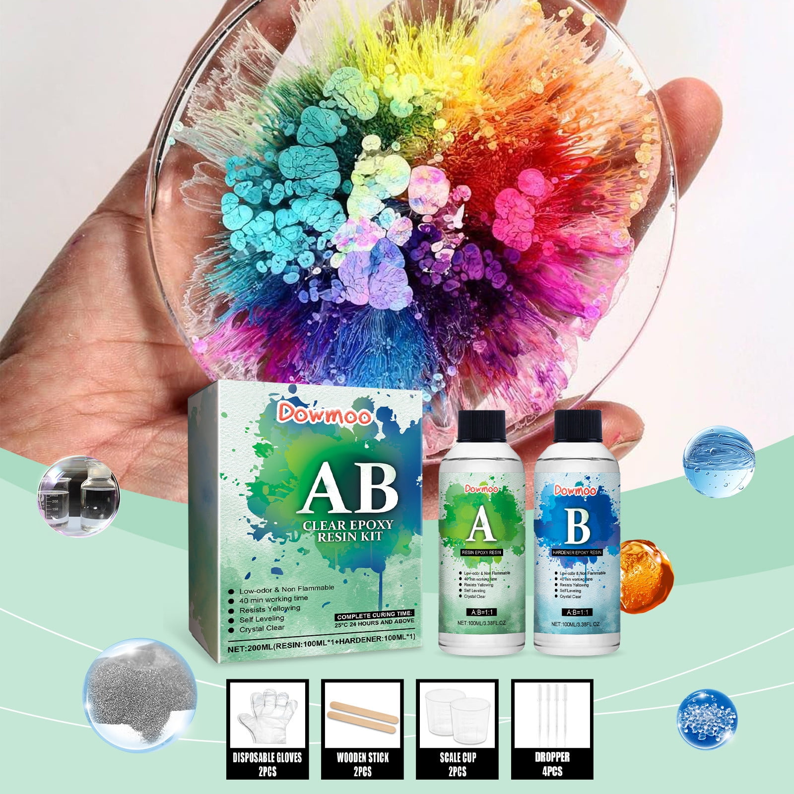 LongHanMao Epoxy Resin Kit 200ml,DIY - Walmart.com