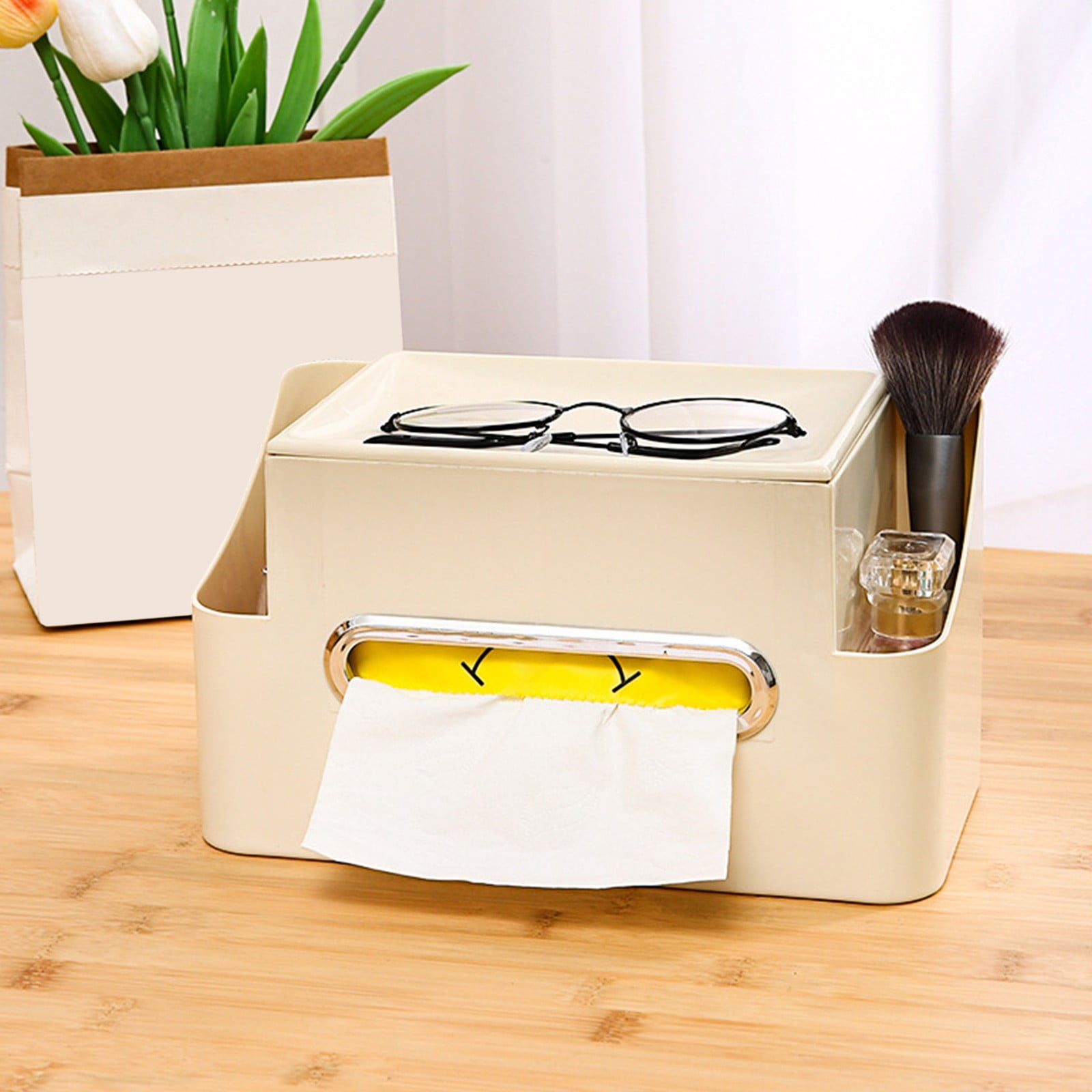 LongHanMao Multi Functional Tissue Box With Partitioned Storage To Save ... LongHanMao Multi Functional Tissue Box With Partitioned Storage To Save ...