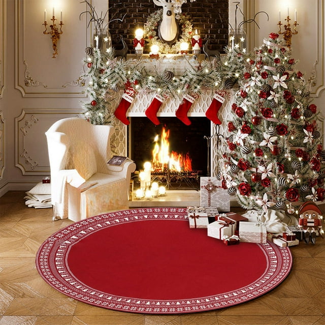 LongLiYi Christmas Round Rug 24 Inch,Christmas Area Rug Washable ...