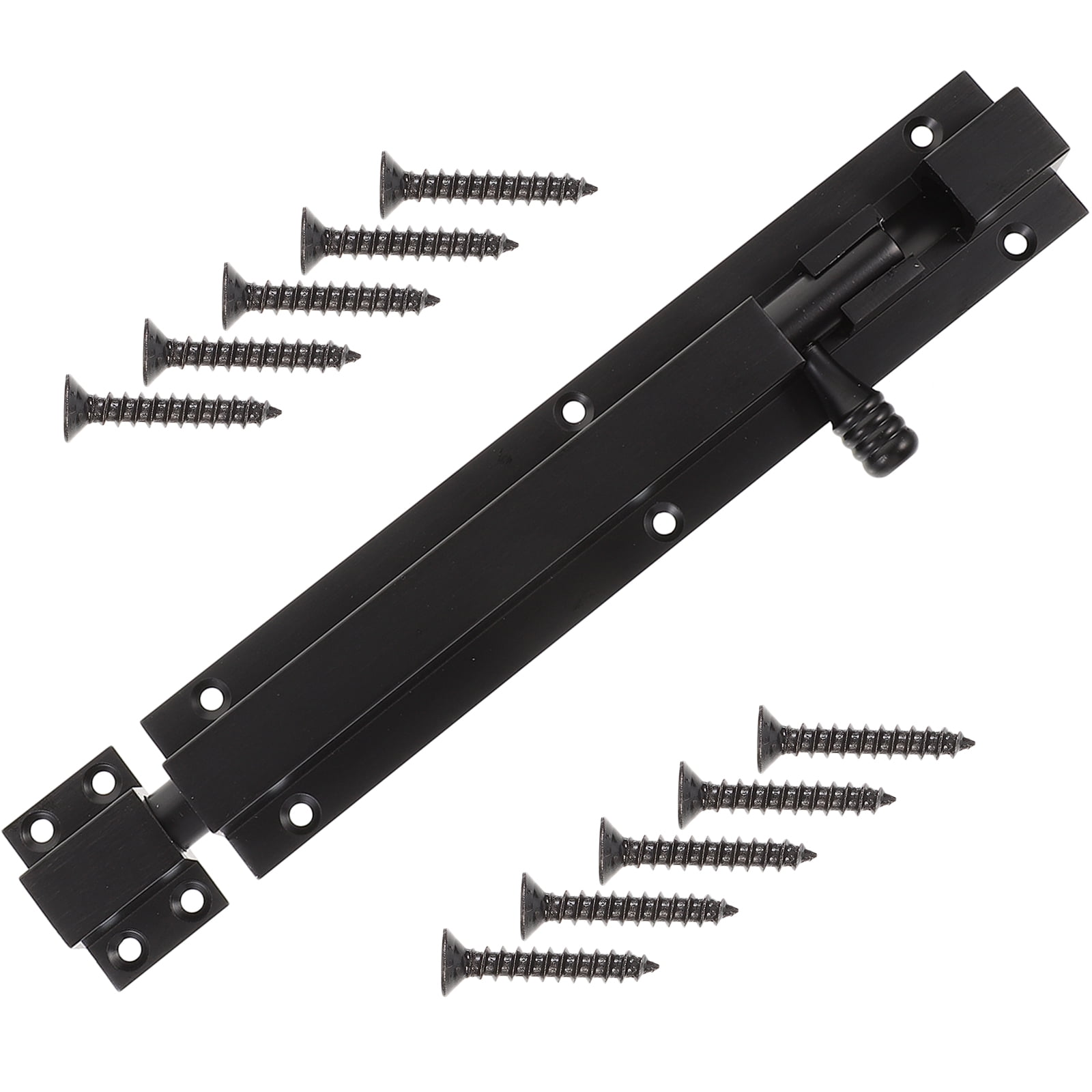 IMIKEYA Black Sliding Latch Door Bolt Aluminum Alloy Strong Safe Rust ...