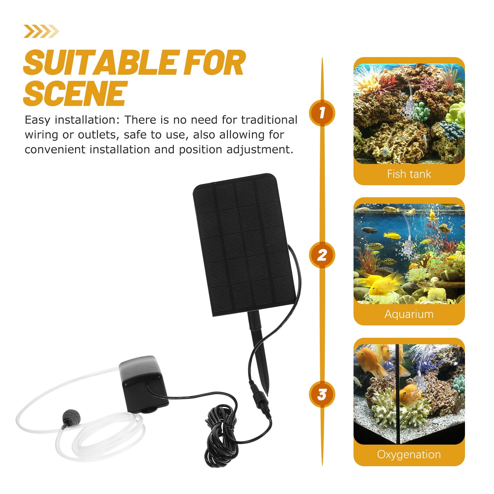 LongYTong Solar Aerator for Pond, Solar Air Pump Hydroponics Air Pump ...