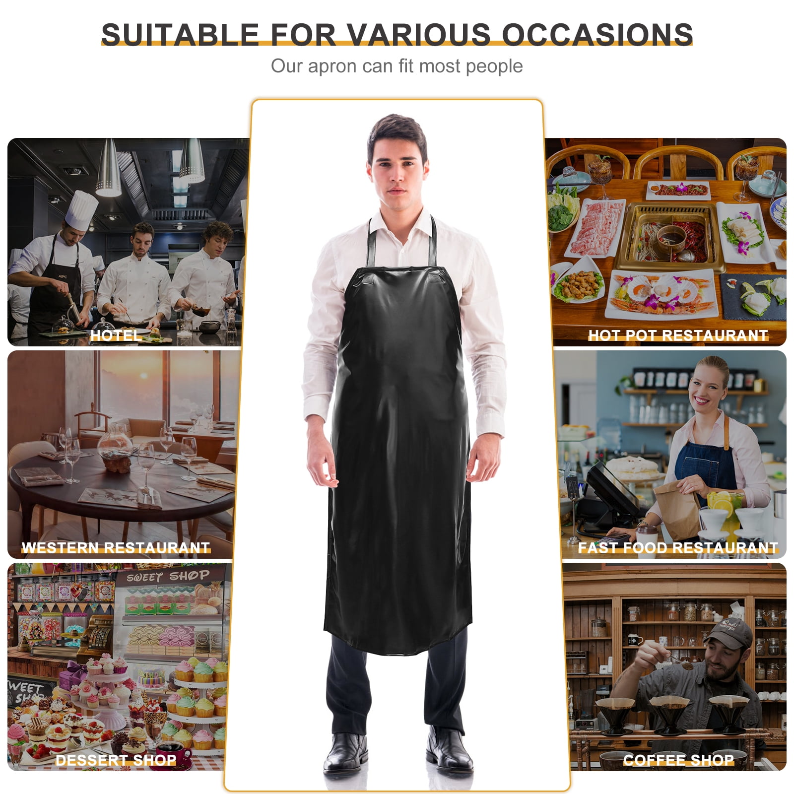 LongYTong Waterproof Rubber Vinyl Apron for Unisex Adult, Lightweight ...