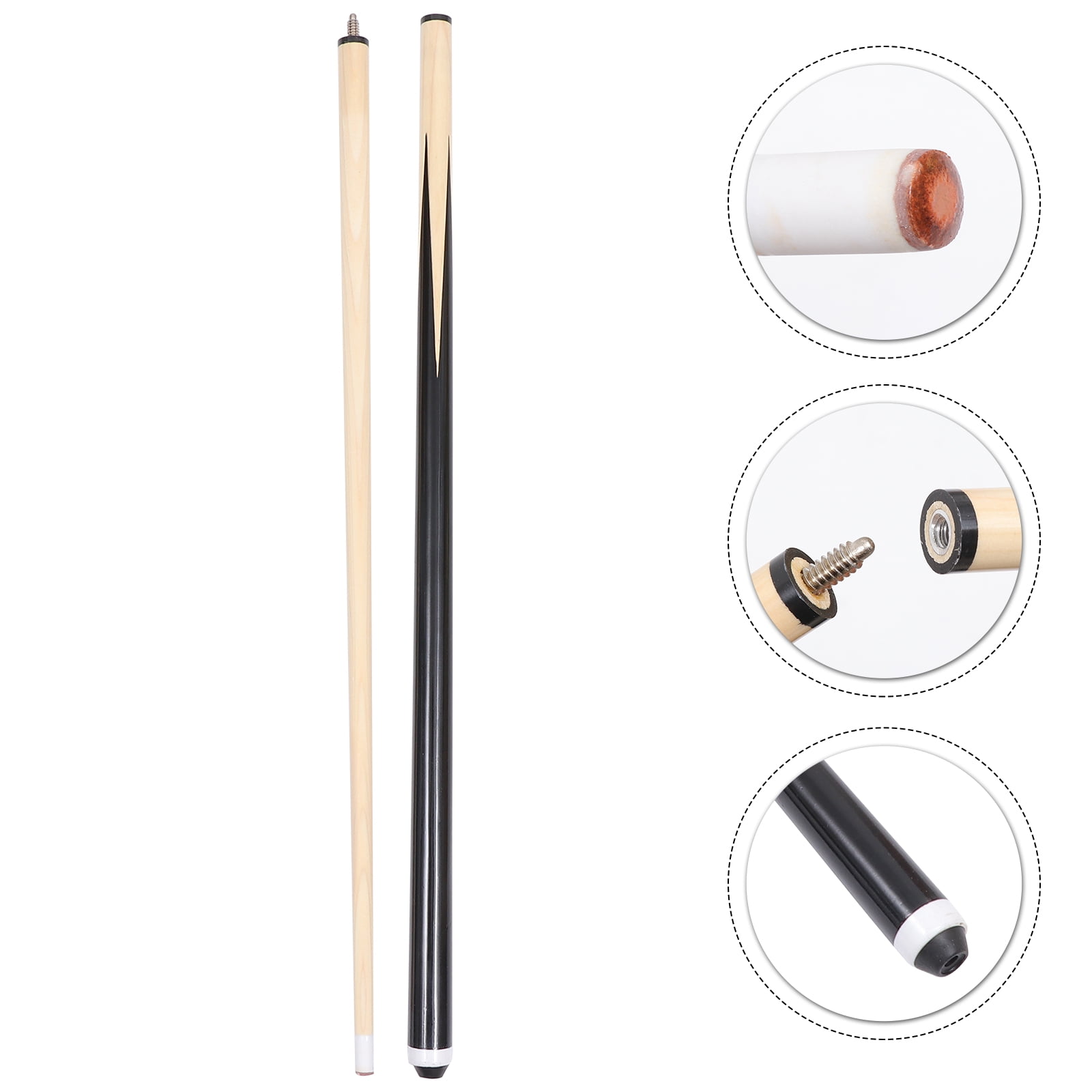 Tinksky Wooden Billiard Cue Stick 58 inches with 12mm tip, performance ...