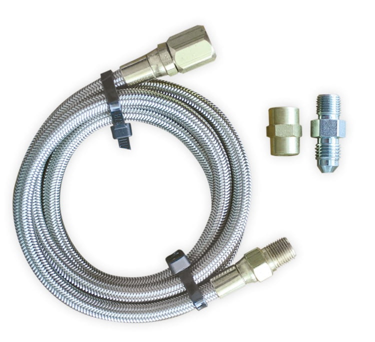 Longacre 45020 Steel braided gauge line - 24" with block fitting ...