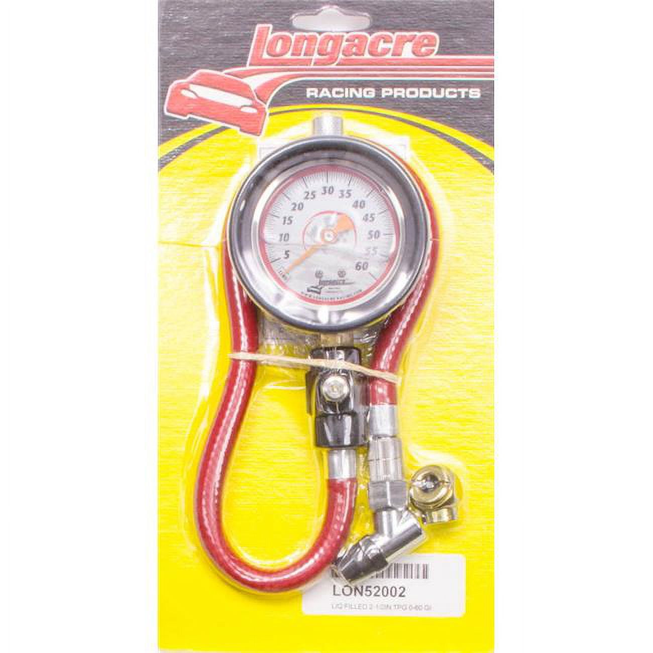 Longacre Racing 52-52002 Tire Gauge 0-60PSI 2.5 in. GID Liquid Filled ...