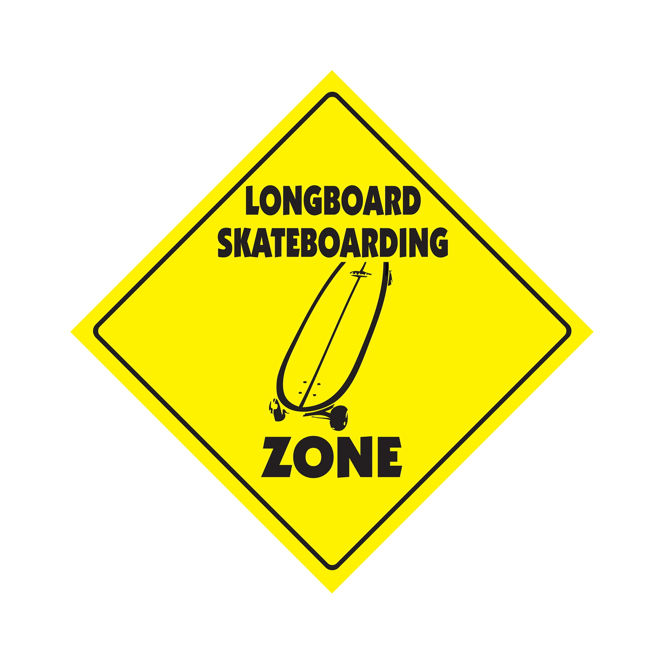 Longboard Skatboarding Crossing Sign Zone Xing | Indoor/Outdoor | 14 ...