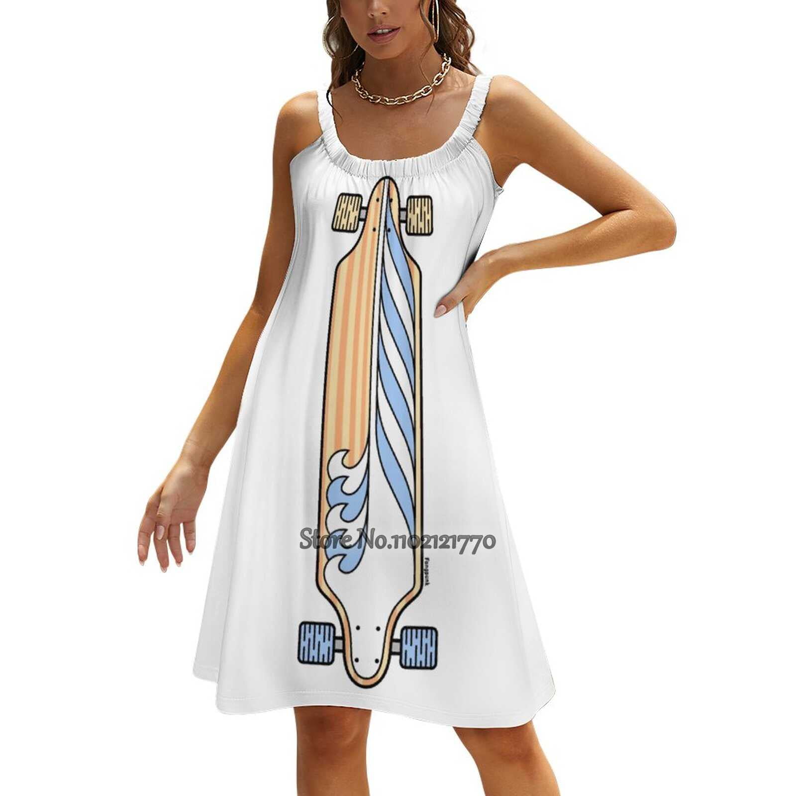 Longboard Summer Back Lacing Backless Dress Square Neck Dress Fashion ...